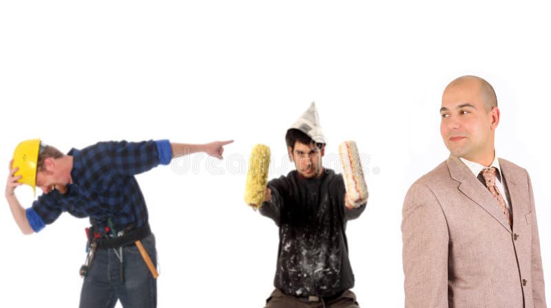 Businessman And Construction Workers Stock Image - Image of industrial ...