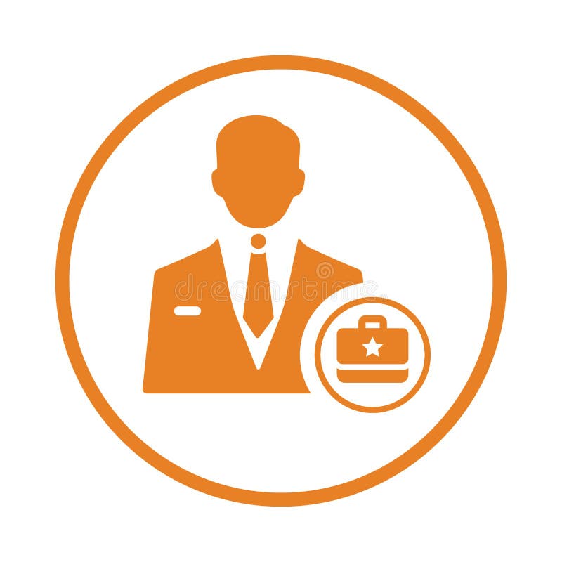Businessman, Consultant, Manager Icon. Rounded Orange Vector Design ...