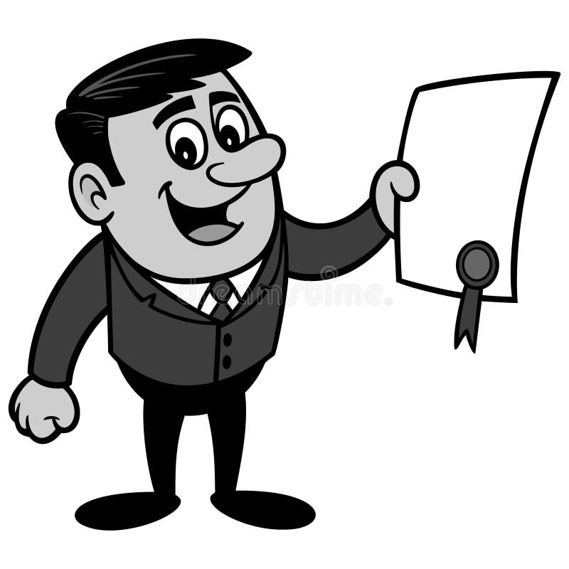 Businessman with Contract Illustration Stock Vector - Illustration of ...