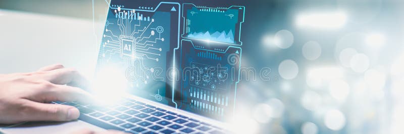 Businessman Control Computer with Artificial Intelligence or AI ...