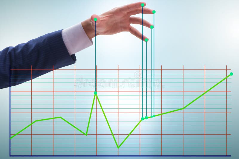 Businessman Controlling the Market with Strings Stock Image - Image of ...