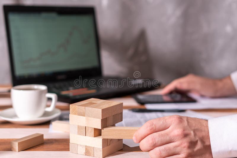 Businessman with Conundrum at Table in Office Stock Image - Image of ...