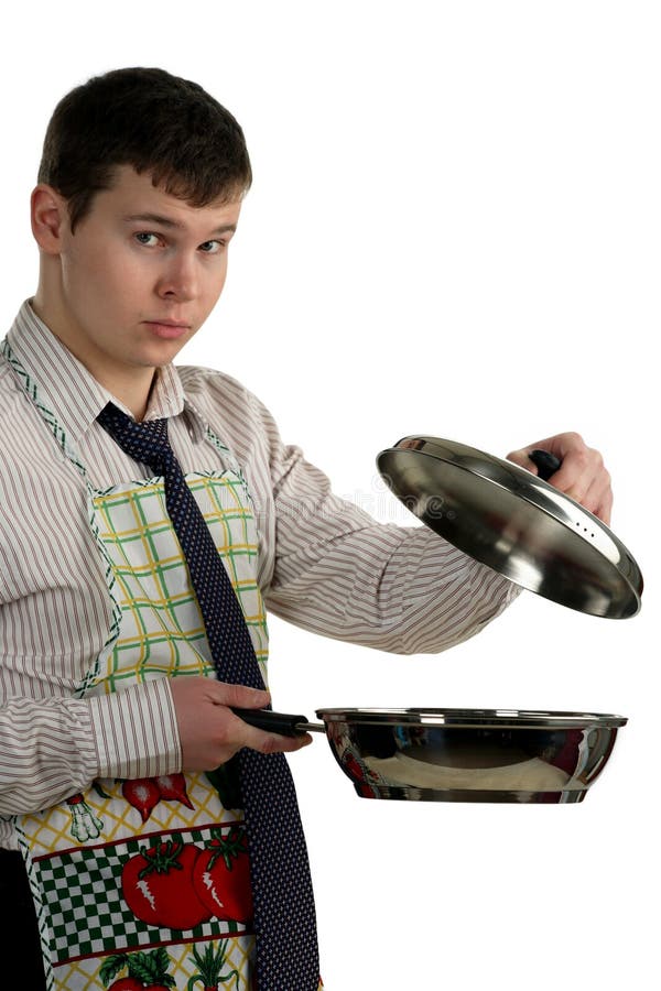 Businessman cooking food stock photo. Image of father - 13033780