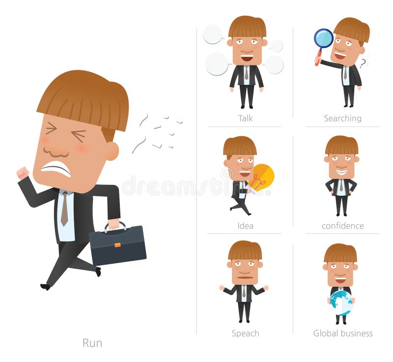 Businessman Corporate Life Flat Design 7set-employee Stock Vector ...
