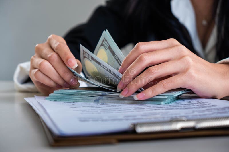 Businessman Counting Us Dollar Bills Stock Image - Image of expenses ...