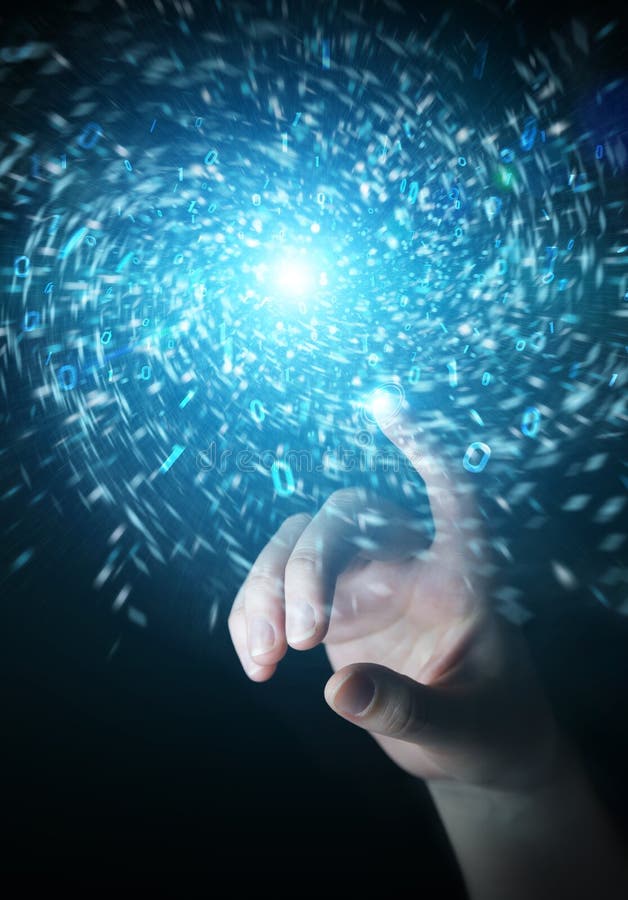 Businessman Creating New Futuristic Energy Power Source 3D Rendering ...