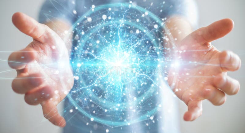 Businessman Creating Renewable and Sustainable Eco Energy with ...