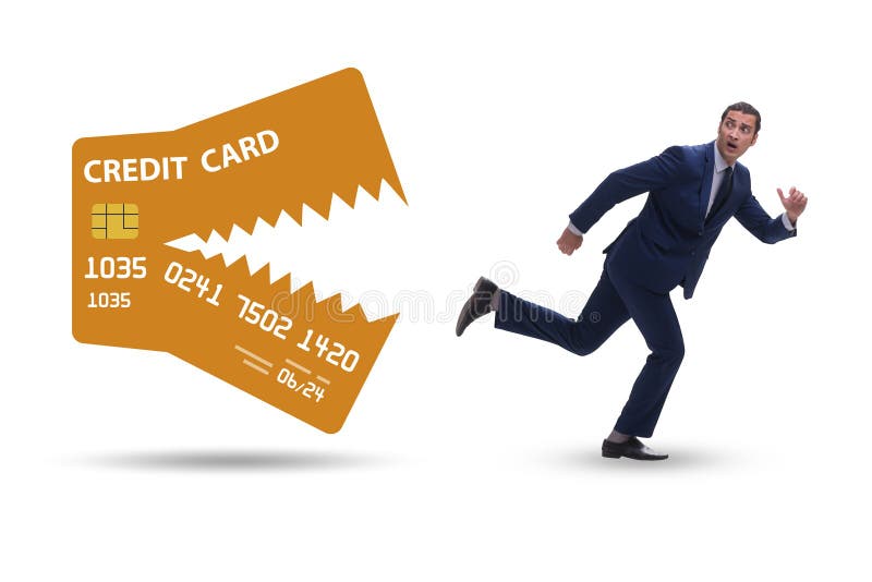 Businessman in Credit Card Debt Concept Stock Photo - Image of finance ...