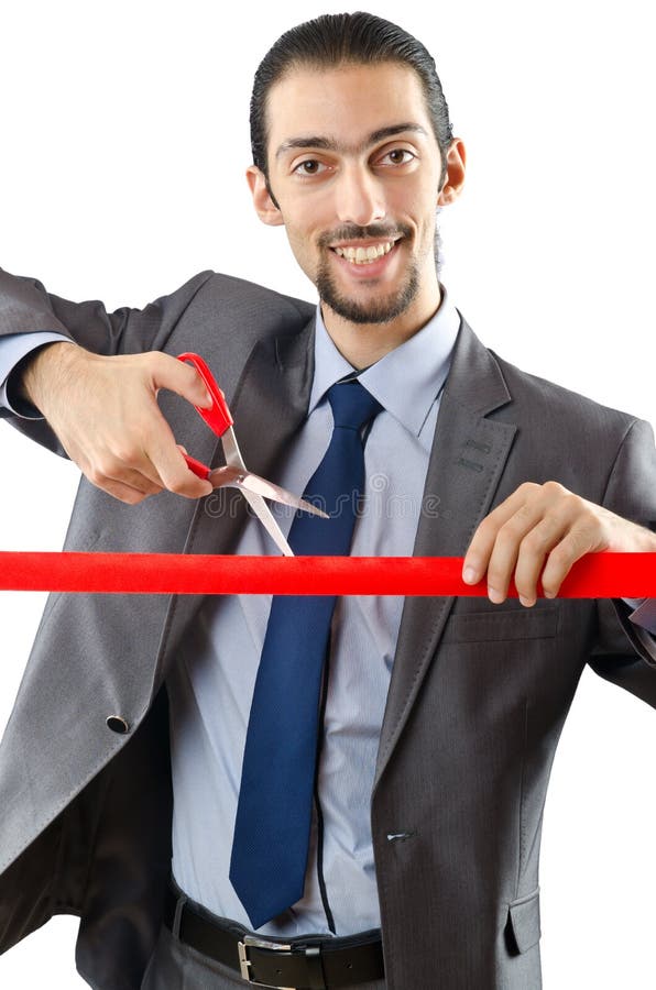 Businessman Crossing Finish Line Stock Photo - Image of ready, start ...