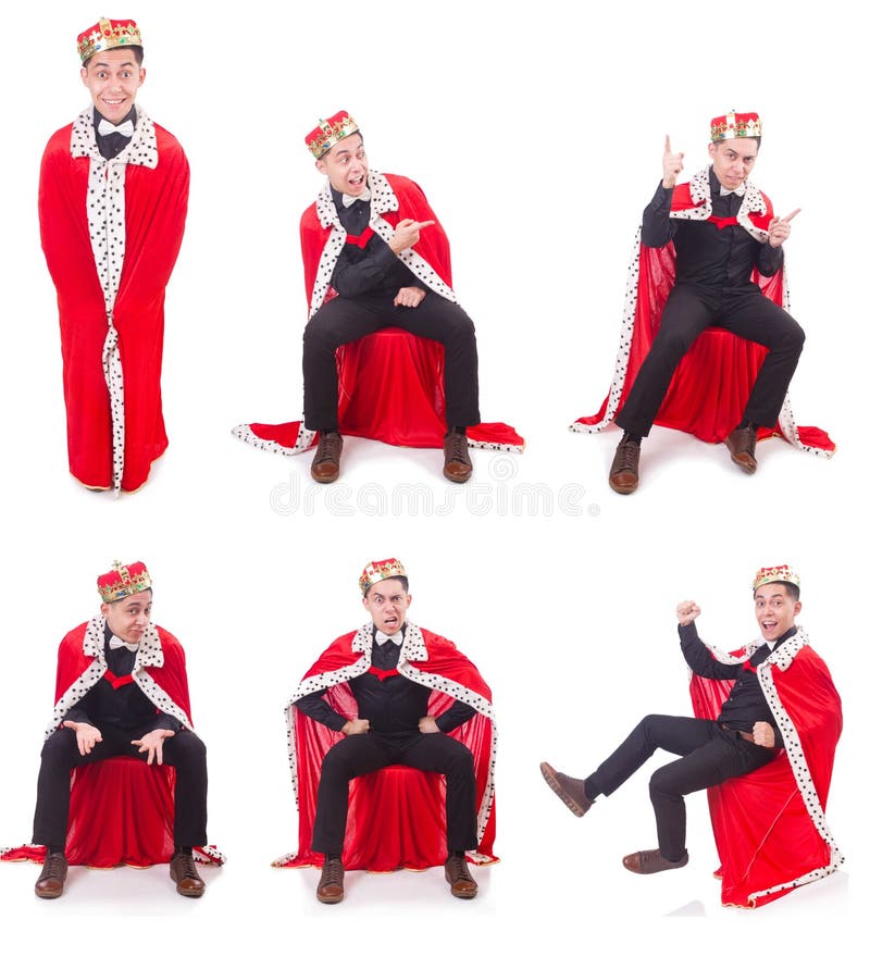 The Businessman with Crown Isolated on White Stock Image - Image of ...