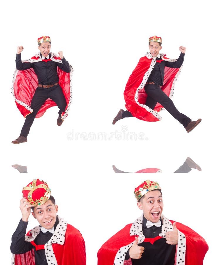 The Businessman with Crown Isolated on White Stock Photo - Image of ...