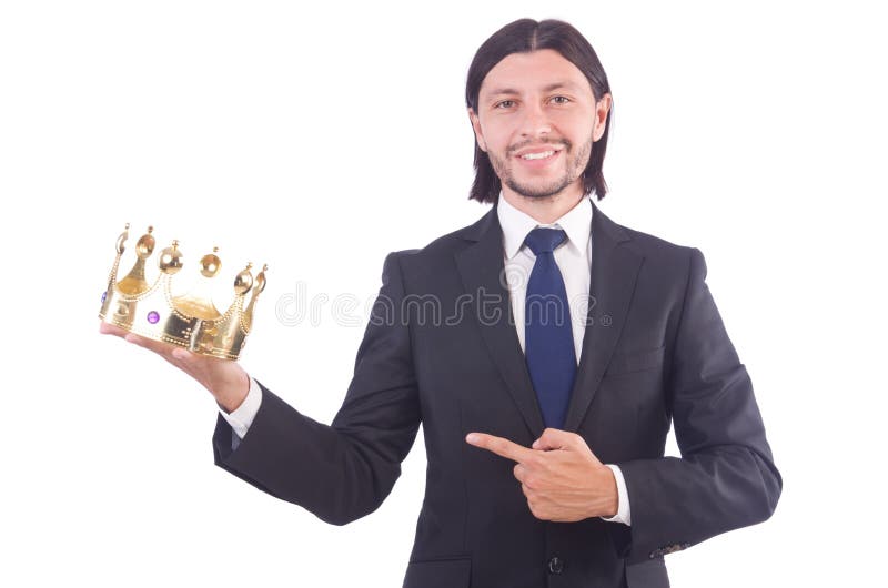 Businessman with crown stock photo. Image of office, businessman - 36370564