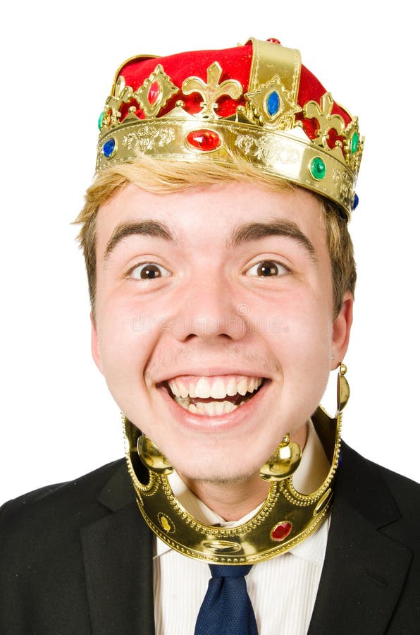 Businessman with Crown Isolated Stock Photo - Image of employee ...