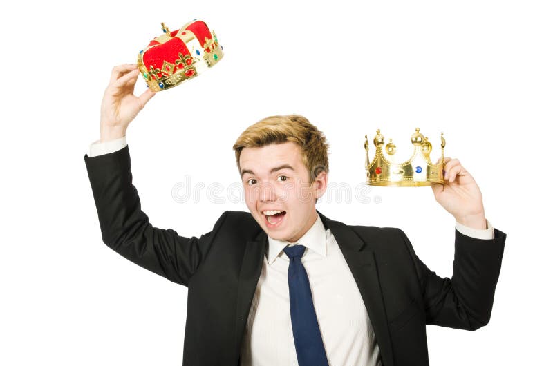 Businessman with crown stock photo. Image of crown, busy - 43413266