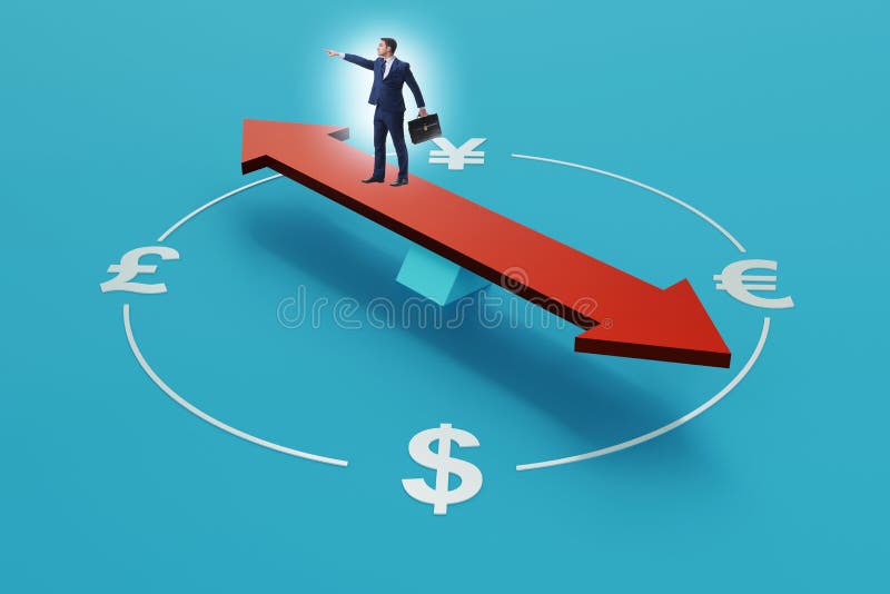 Businessman in Currency Trading Concept with Compass Stock Image ...