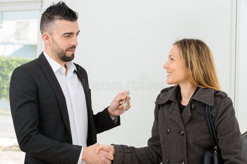 Businessman and Customer Doing Handshake Stock Image - Image of ...