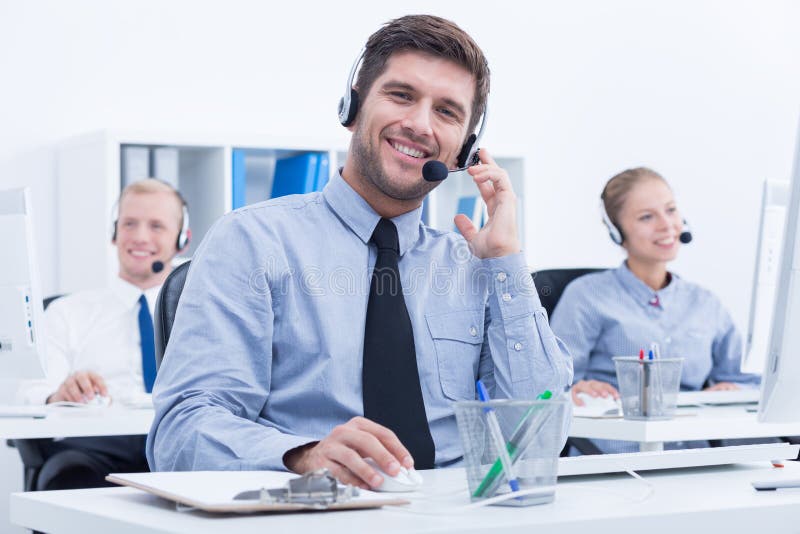 Businessman in Customer Service Department Stock Photo - Image of ...