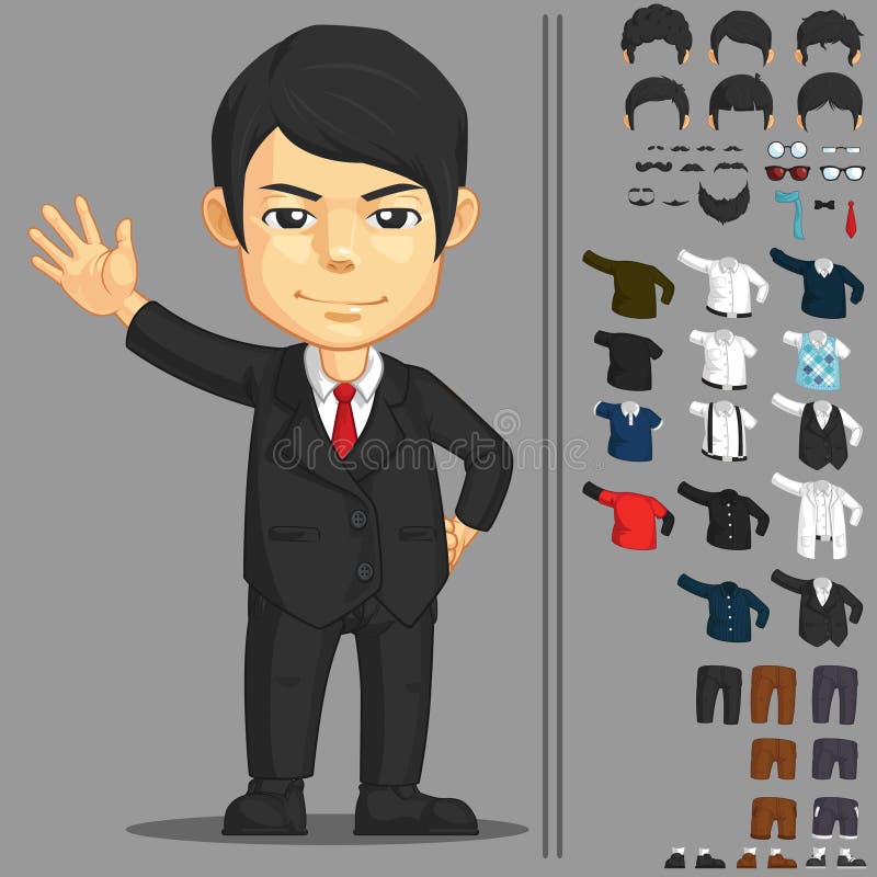 Businessman Customizable Character Stock Vector - Illustration of adult ...