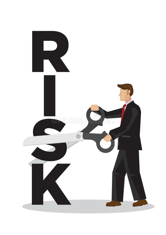 Businessman Cutting Away Risk Stock Vector - Illustration of consulting ...