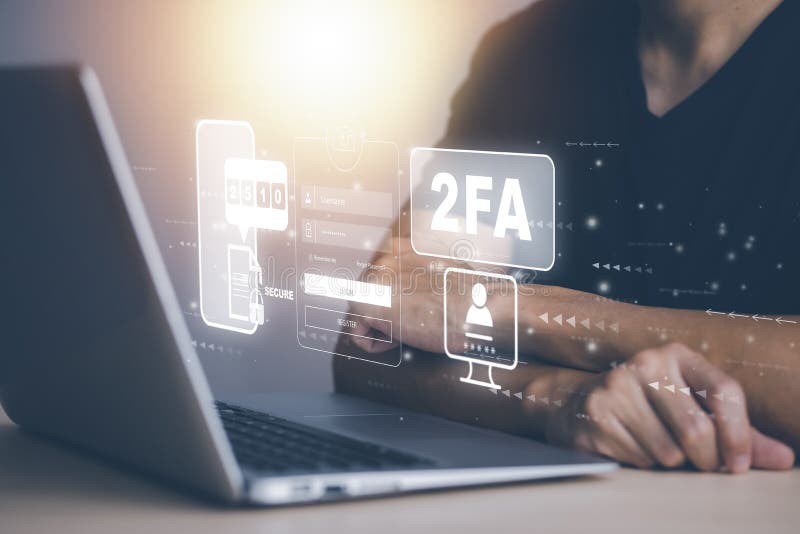 Businessman with Cybersecurity Privacy Protect Data. 2FA Internet ...