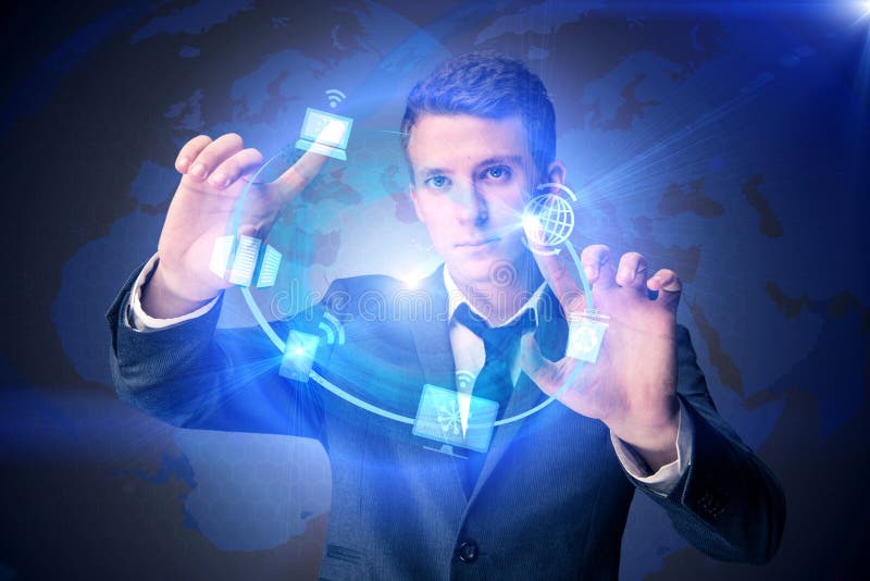 The Businessman in Data Computing Concept Stock Image - Image of ...