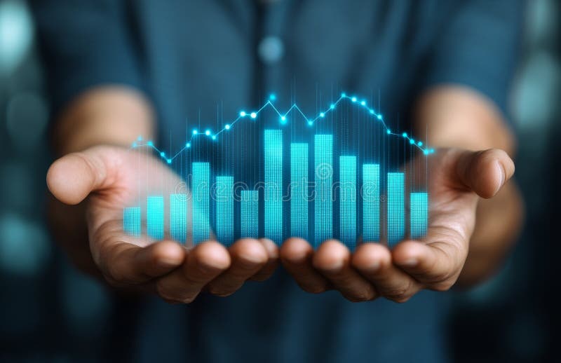 A Businessman with Data-driven Tech Insights is Depicted Holding Modern ...