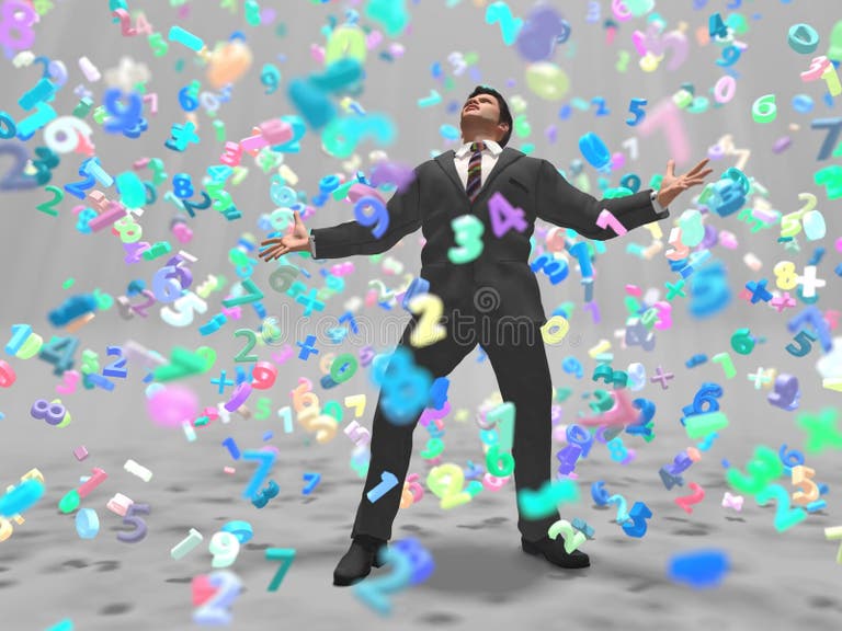 Businessman in a Data Storm Stock Illustration - Illustration of ...