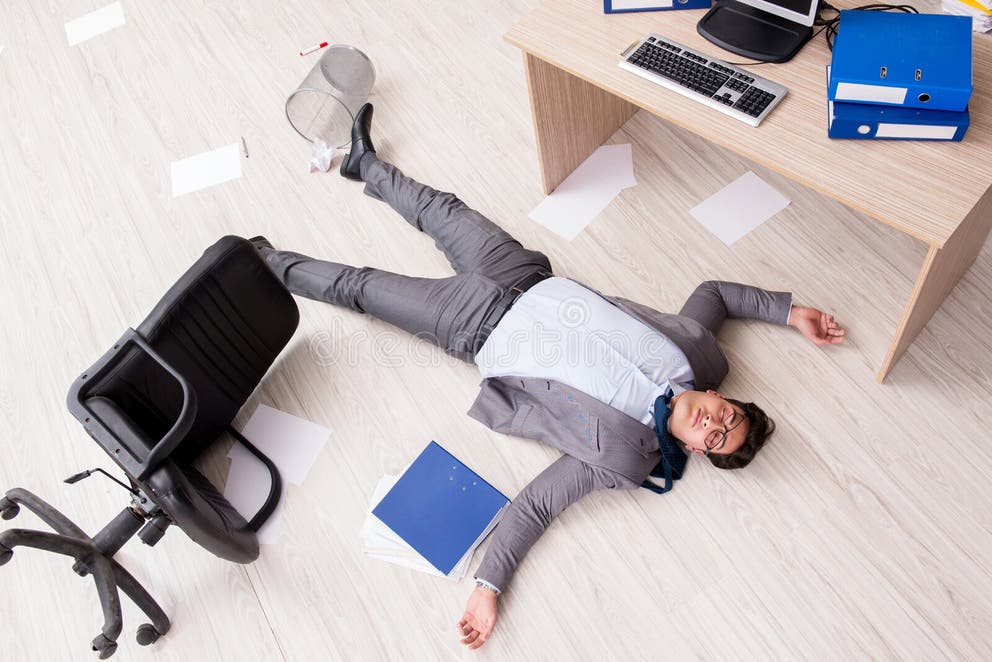 The Businessman Dead on the Office Floor Stock Photo - Image of ...