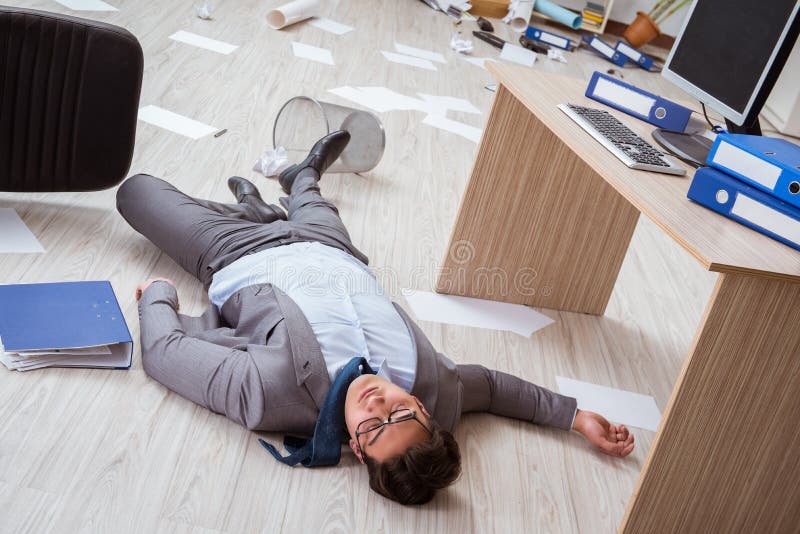 The Businessman Dead on the Office Floor Stock Photo - Image of death ...
