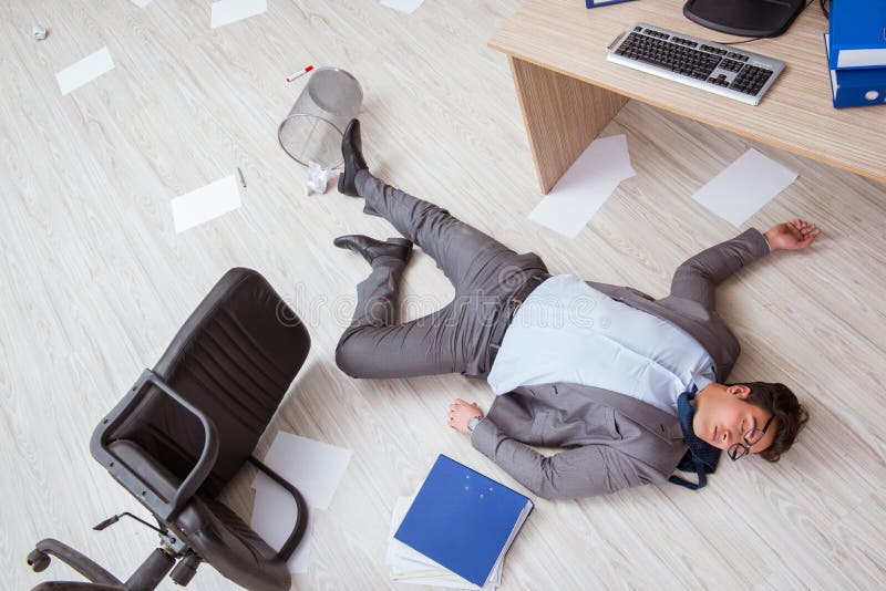The Businessman Dead on the Office Floor Stock Image - Image of crime ...