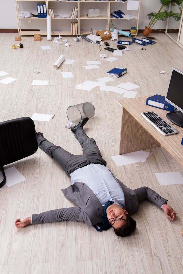 The Businessman Dead on the Office Floor Stock Image - Image of body ...
