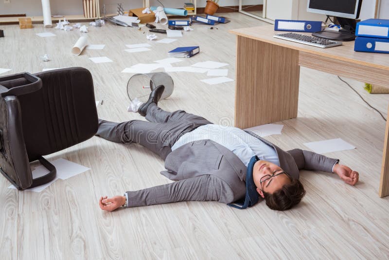 The Businessman Dead on the Office Floor Stock Image - Image of death ...