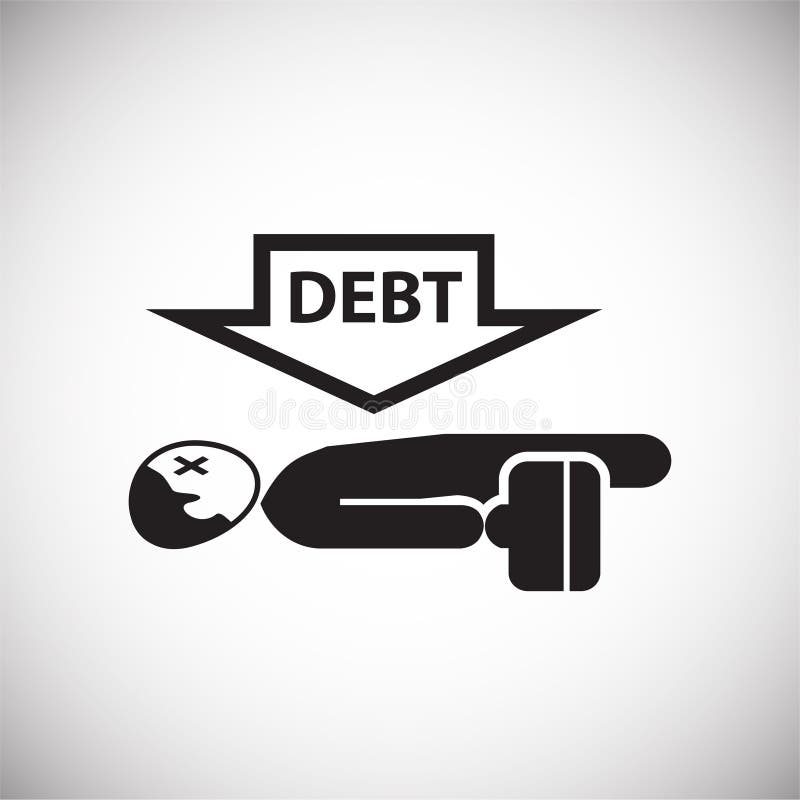 Businessman with Debt on White Background Stock Illustration ...