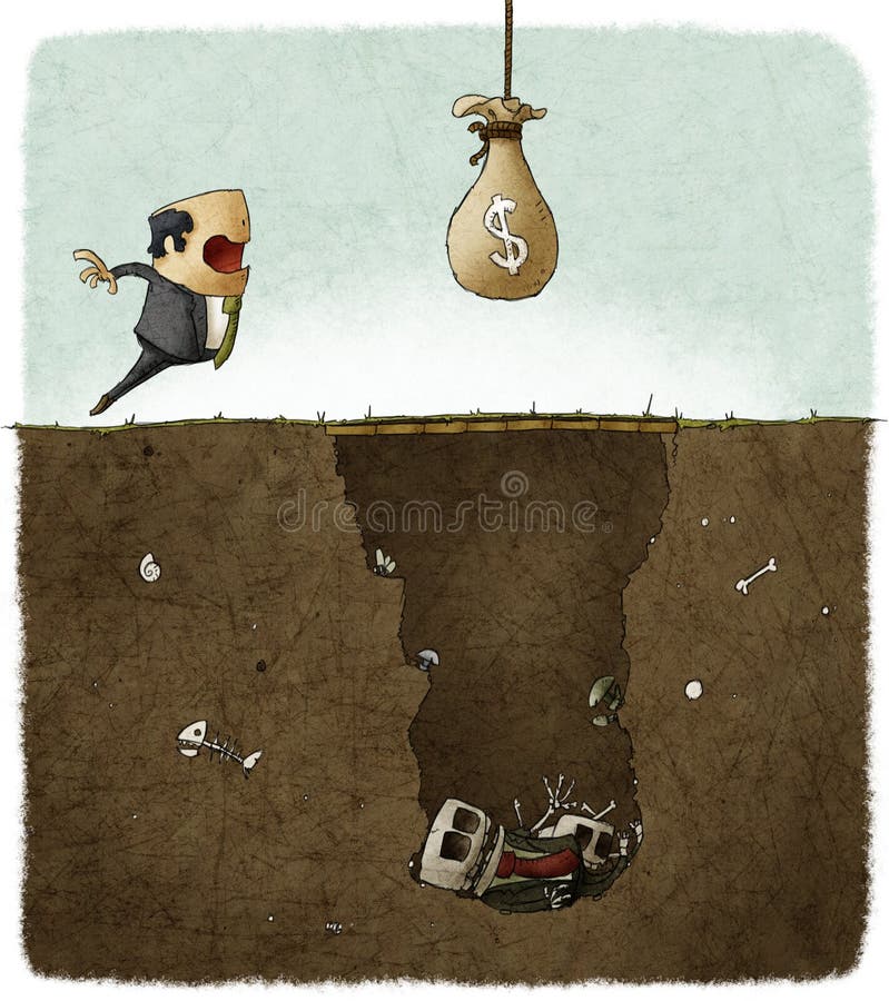 Businessman Deceived with a Trap Stock Illustration - Illustration of ...
