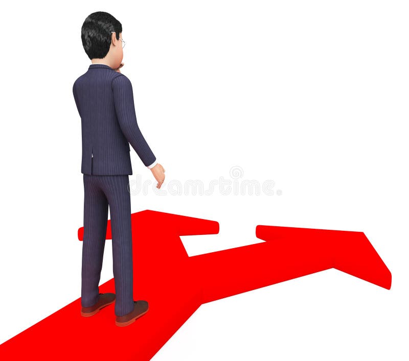 Businessman Deciding Represents Course Choosing and Decisions Stock ...