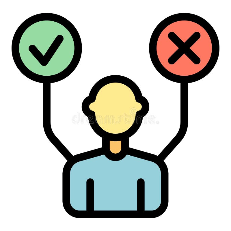 Businessman Choosing between Right and Wrong Decisions Stock Vector ...