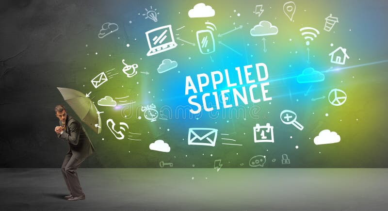 Businessman Defending with Umbrella, Modern Technology Concept Stock ...