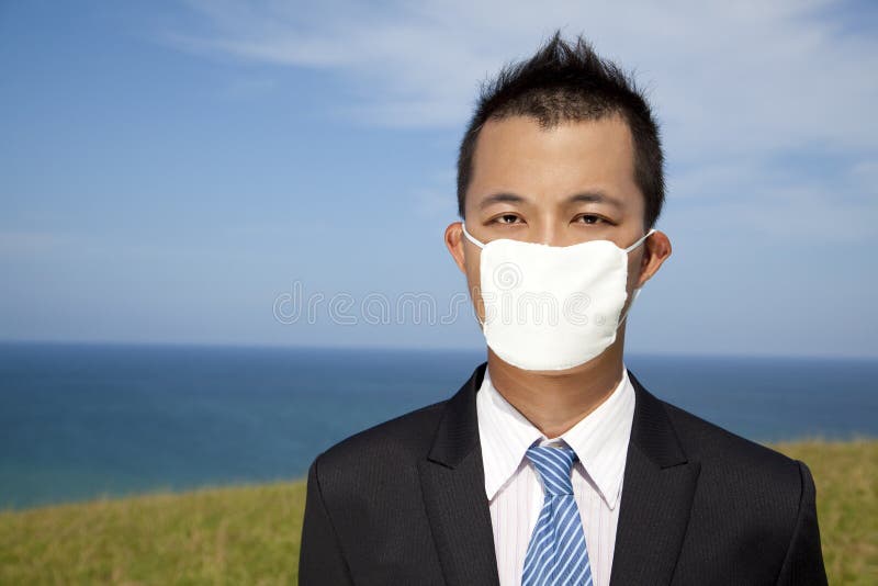 Businessman in Depression with Mask Stock Photo - Image of depression ...