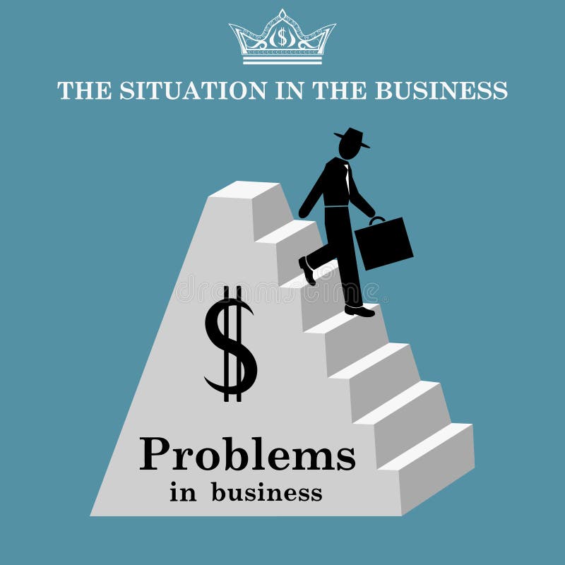 Businessman Descends the Stairs of the Pyramid. Problems in Business ...