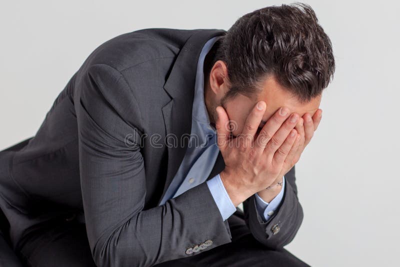 Businessman in despair stock image. Image of insecurity - 44588561
