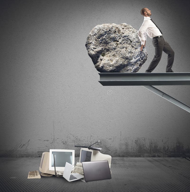 Businessman Destroy Technology Stock Image - Image of breakdown, fury ...