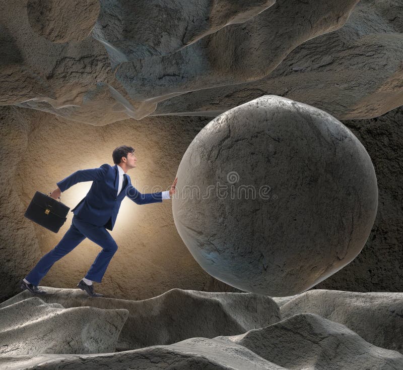 222 Man Pushing Boulder Uphill Stock Photos - Free & Royalty-Free Stock ...