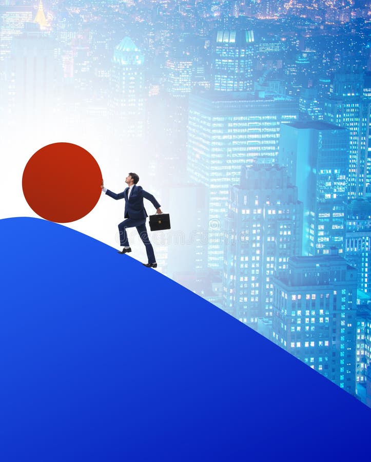 Businessman in Difficult Challenge Concept Stock Image - Image of ...