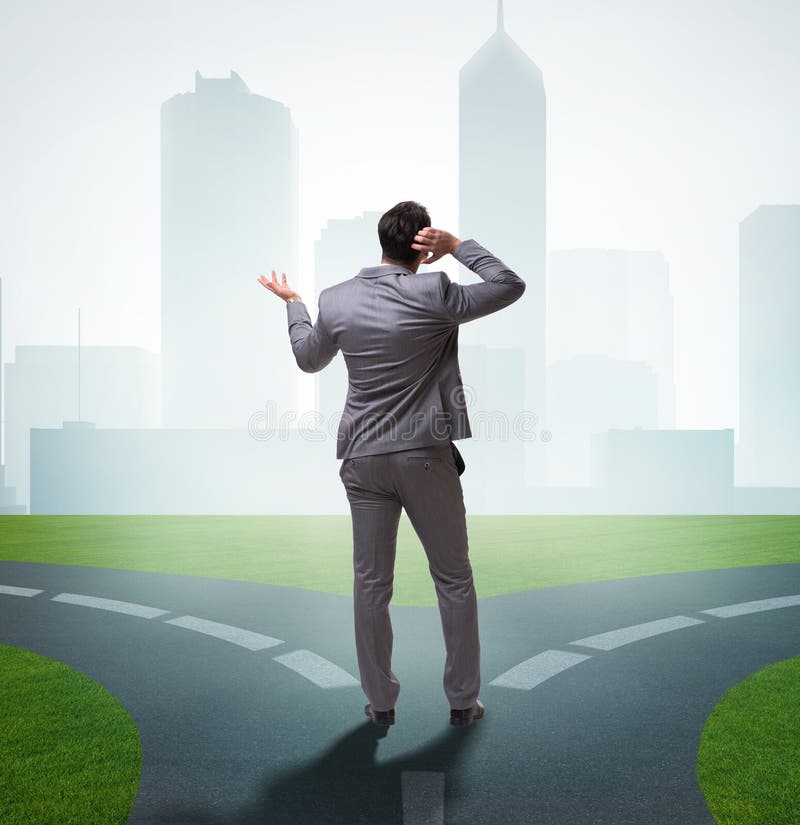 Businessman in Difficult Choice Concept Stock Image - Image of correct ...