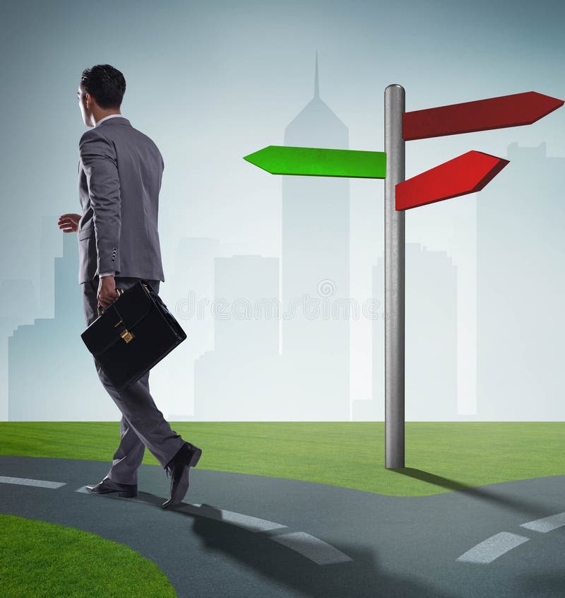 Businessman in Difficult Choice Concept Stock Image - Image of ...
