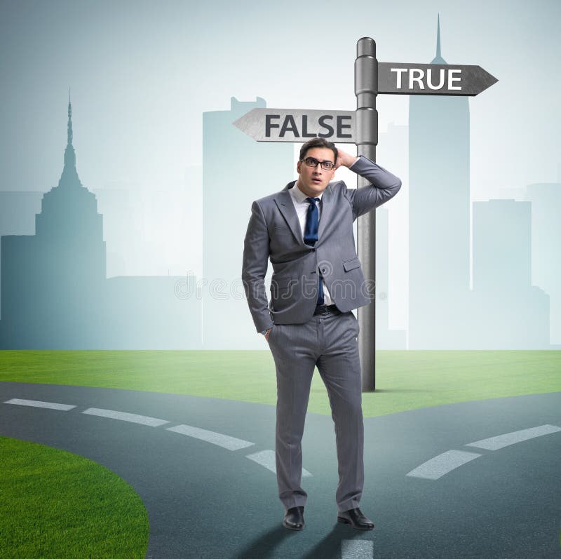 Businessman in Difficult Choice Concept Stock Photo - Image of ...