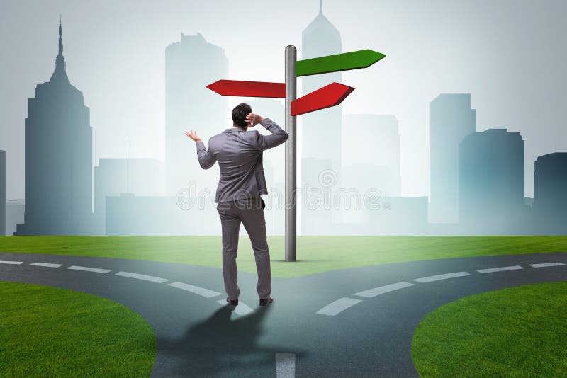 The Businessman in Difficult Choice Concept Stock Image - Image of ...