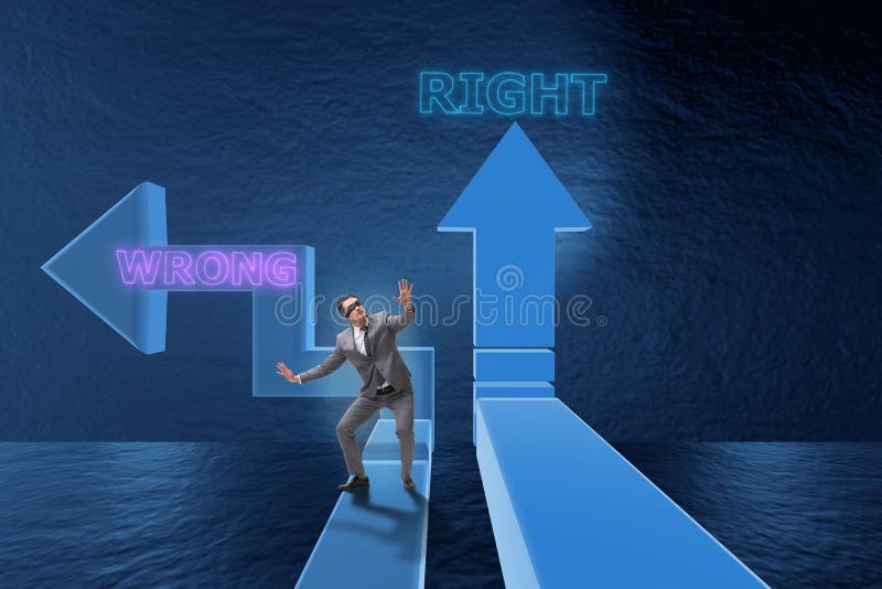 The Businessman in Difficult Choice Concept Stock Illustration ...