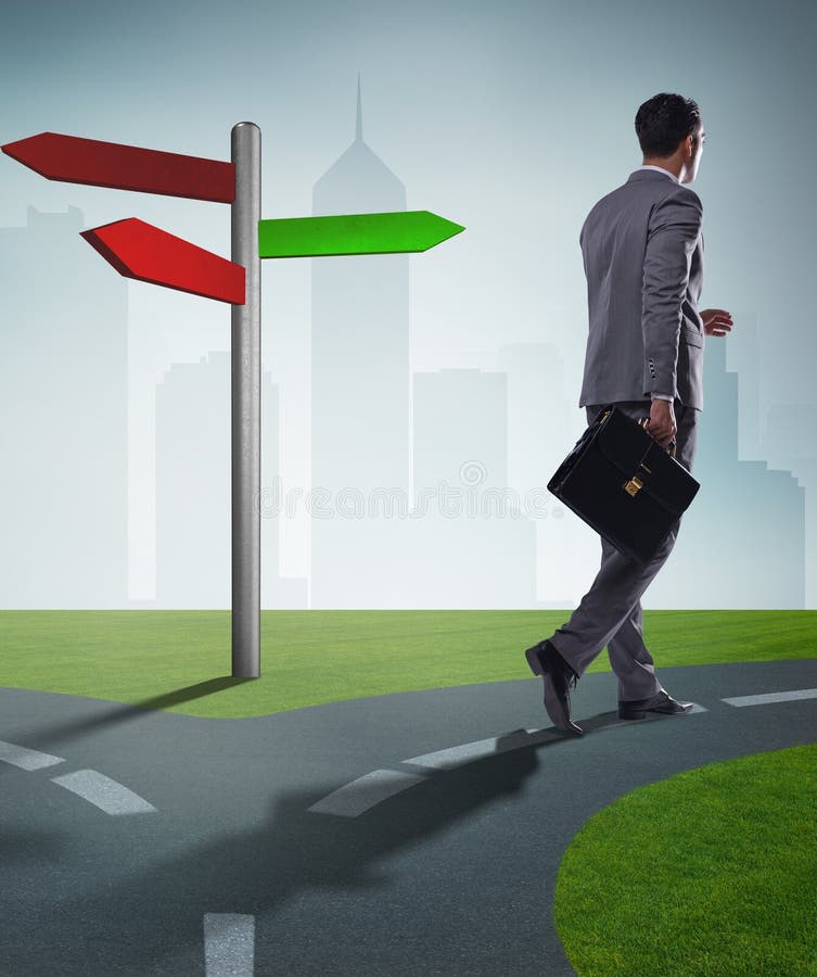 The Businessman in Difficult Choice Concept Stock Photo - Image of ...