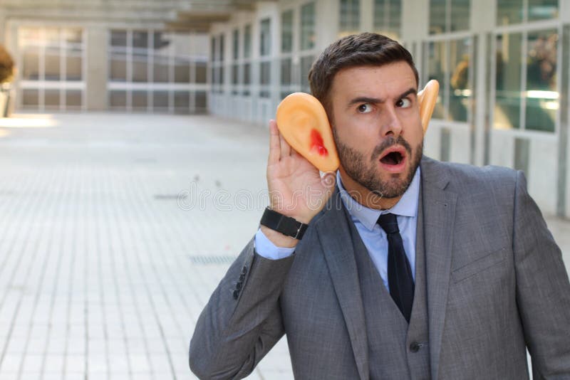 Businessman Digging Some Rumours in the Office Stock Photo - Image of ...